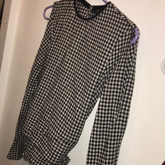 Zara | Tops | Zara Basic Checkerboard Blouse | Poshmark